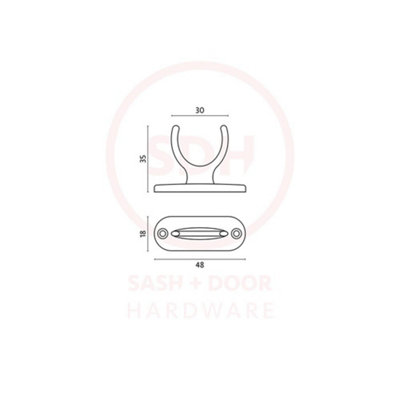 Sash Heritage Pole Hook Holder - White