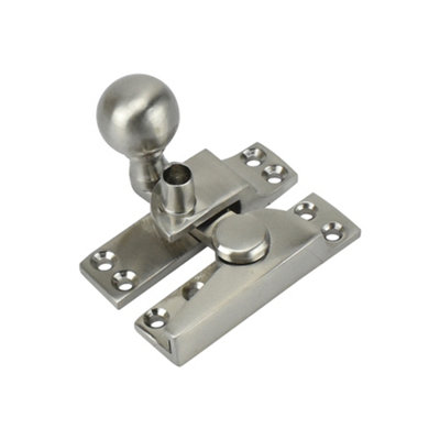 Sash Heritage Straight Arm Fastener Brass Ball Knob (Standard) - Satin ...