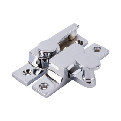 SASH HERITAGE STRAIGHT ARM FASTENER OVAL KNOB - (NARROW) - POLISHED CHROME