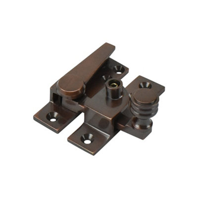 Sash Heritage Straight Arm Fastener - Reeded Knob (Locking) - Bronze ...