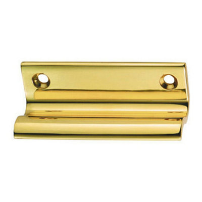 Sash Window Lift Handle 62 x 20mm 47mm Fixing Centres Polished Brass