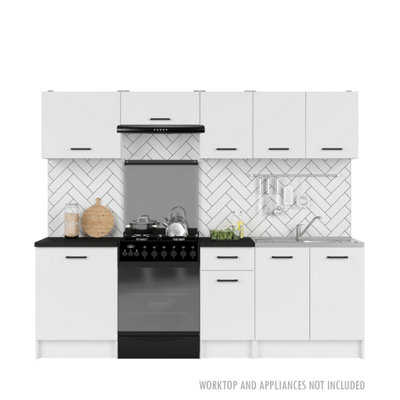 Sasha 7 Unit 240cm Modern Style Kitchen Cabinets Set