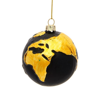 Sass & Belle Gold Planet Earth Shaped Bauble | DIY at B&Q