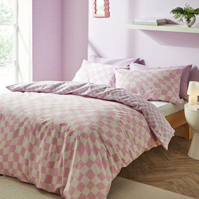 Sassy B Bedding Checkerboard Wave Reversible Duvet Cover Set with ...