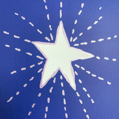 Sassy B Blue Novelty Metallic effect Embossed Wallpaper | DIY at B&Q