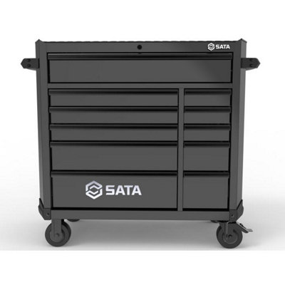 Sata 11 Draw Roller Cabinet - Black