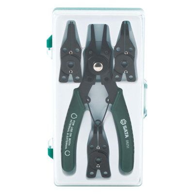 Sata 5Pc Combination Snap Ring Pliers Set Chrome Vanadium Alloy Steel