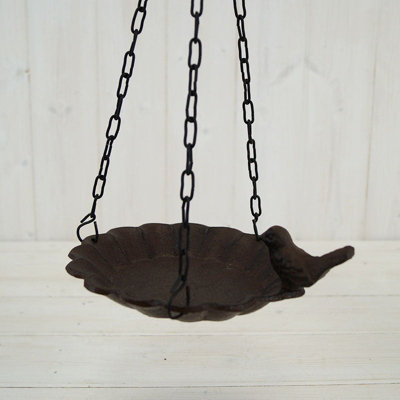 Satchville Cast Iron Round Plate Bird Feeder With Chain