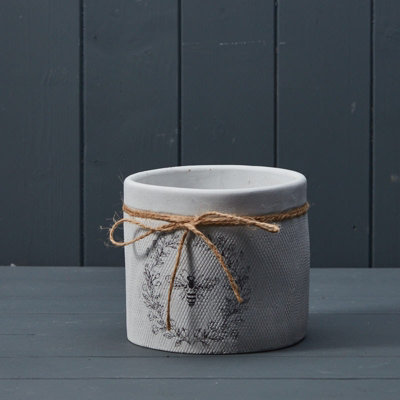 Satchville Ceramic White Bee Pot