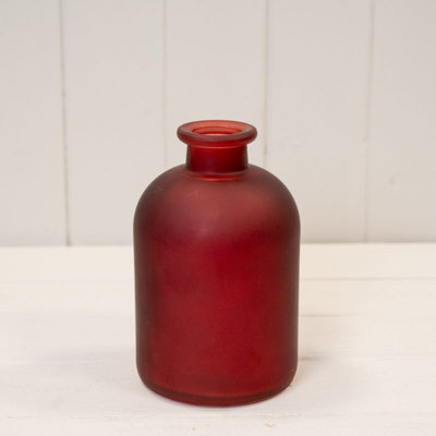 Satchville Matt Red Glass Bottle