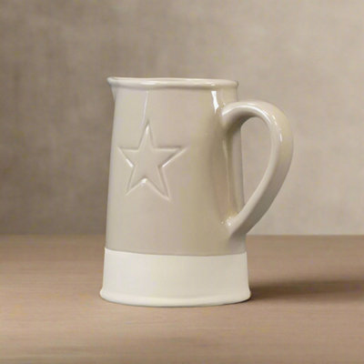 Satchville Warm Grey Debossed Star Jug