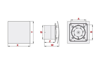 Satin Bathroom Extractor Fan 100mm with Timer and Humidity Sensor