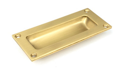 Satin Brass Flush Drawer Handle | DIY at B&Q