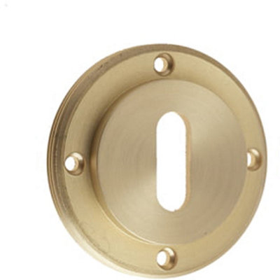 Satin Brass Standard Keyway Escutcheons for Enhanced Security and Style ...