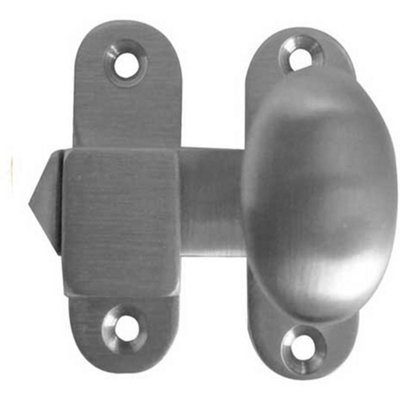 Satin Chrome Throw Over Catch 51mm for Glass Cabinets - Cupboard Door Catch