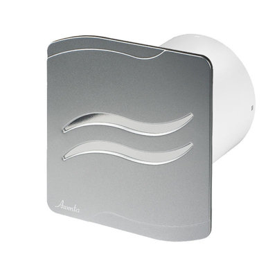 Satin Front Bathroom Extractor Fan 100mm with Pull Cord Switch | DIY at B&Q