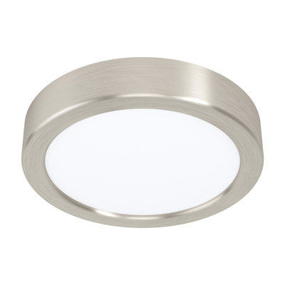Satin Nickel 160mm Round LED Wall and Ceiling Light - 10.5W 3000K