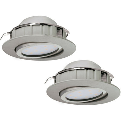 Satin Nickel 2 Pack Built-in LED Flush Downlights for Wall and Ceiling