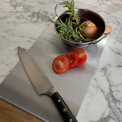 Satin Stainless Steel Folded Edge Worktop Saver, Counter Protector ...
