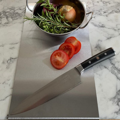 SATIN STAINLESS STEEL FOLDED EDGE WORKTOP SAVER, COUNTER PROTECTOR ...