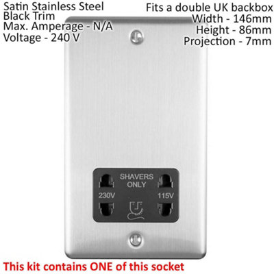 SATIN STEEL Bathroom Switch Set -1 Light - 1 Fan Isolator - 1 Twin ...