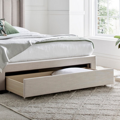 Savannah Natural Oat Upholstered Storage - Double 4ft6 Drawer Bed Frame ...