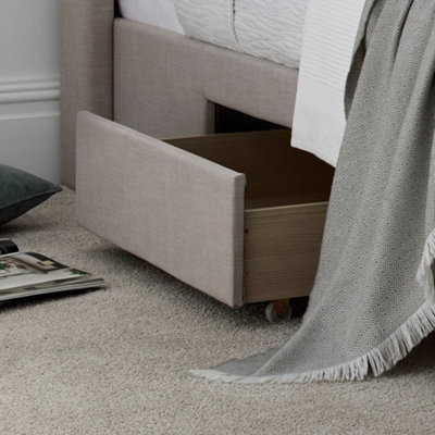 Savannah Natural Oat Upholstered Storage - King Size 5ft Drawer Bed ...