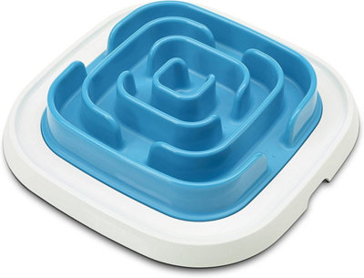 Savic Enigma Dog Cat Slow Feeder Food Bowl Interactive Maze Treat Blue