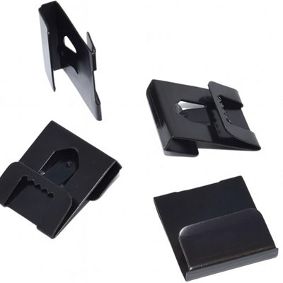 SAWTOOTH PICTURE FRAME HANGERS BLACK METAL CLIP OVER HOOKS FOR 2 TO 3MM ...