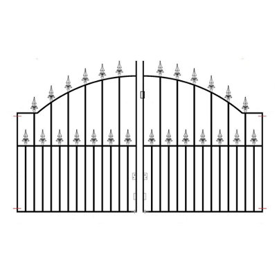 SAXA Spear Top Arched Metal Driveway Gate 2134mm GAP x 1245mm High SAZP10