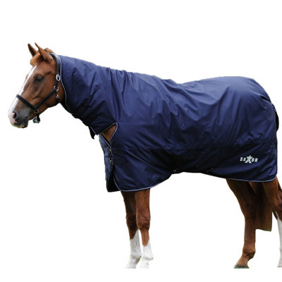 Saxon Defiant Combo Neck Midweight Horse Turnout Rug Navy/White (5 ...