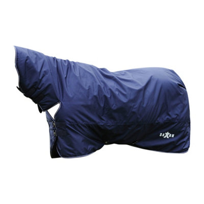 Saxon Defiant Combo Neck Midweight Horse Turnout Rug Navy/White (6 6")