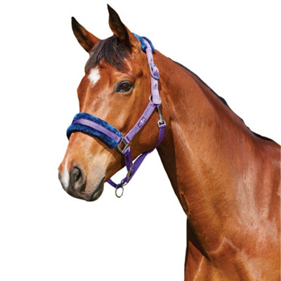 Saxon Element Fleece Headcollar Purple/Navy (Cob) | DIY at B&Q
