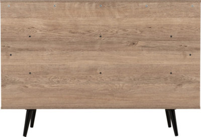 Saxton 1 Door 3 Drawer Sideboard Mid Oak Effect and Grey Finish