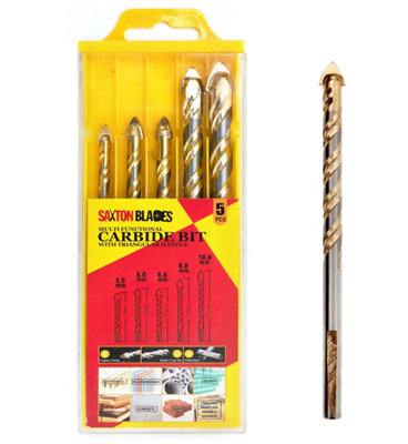 Saxton 5pc Multi Material Tile Drill Bits Set
