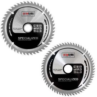 Saxton TCT165MXB Thin Kerf TCT Circular Saw Blades 165mm x 48 & 60 ...