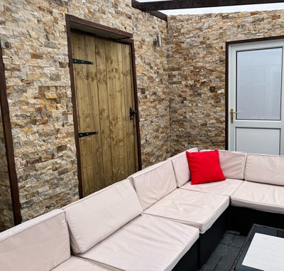 Scabos Multi Colour Travertine 5 x 10cm Brick Size Split Face Cladding ...