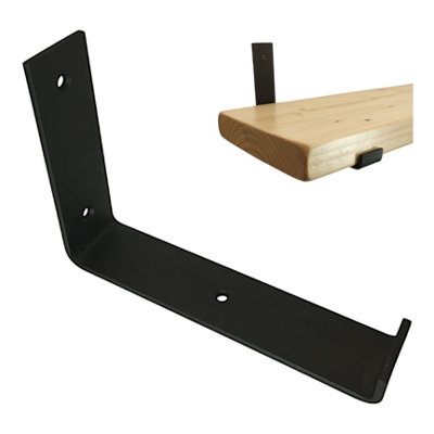 Scaffolding Shelf Bracket Black Mat 7 inches 175mm Bend Down