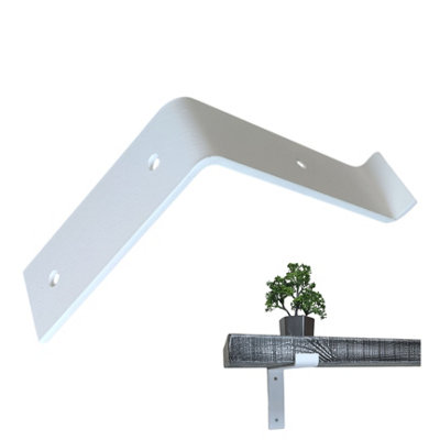 Scaffolding Shelf Bracket White Mat 6 inches 145mm Bend Up