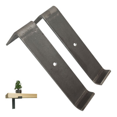 Scaffolding Shelf Brackets Pair Bare Steel 7 inches 175mm Bend Up