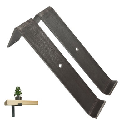 Scaffolding Shelf Brackets Pair Bare Steel 9 inches 225mm Bend Up | DIY ...