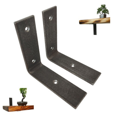 Scaffolding Shelf Brackets Pair Bare Steel Mat 5 inches 125mm L Type