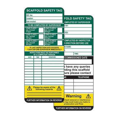 Scafftag Scaffold Inspection Tags - Pack of 50