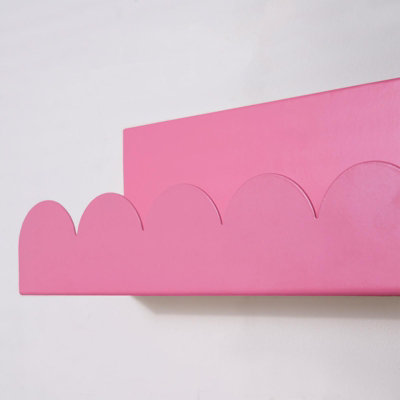 Scallop Shelf Wall Mounted Storage Space Saving Modern Bedroom, Bright Pink