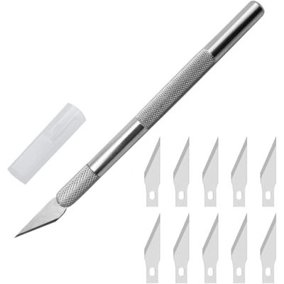 Scalpel Set Precision Cutter Scalpel with 10 Blades Hobby Craft DIY ...