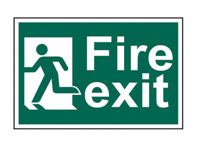 Scan 1508 Fire Exit Man Running Left - PVC Safety Sign 300 x 200mm ...
