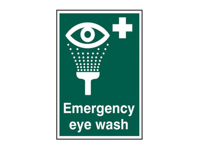 SCAN 1554 EMERGENCY EYE WASH - PVC SAFETY SIGN 200 X 300MM SCA1554