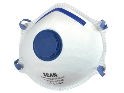 Scan 2ECB32 Moulded Disposable Mask Valved FFP2 Protection Pack Of 3 ...