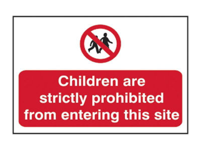 Scan 4054 Children Prohibited From Entering Site - PVC Sign 600 x 400mm ...