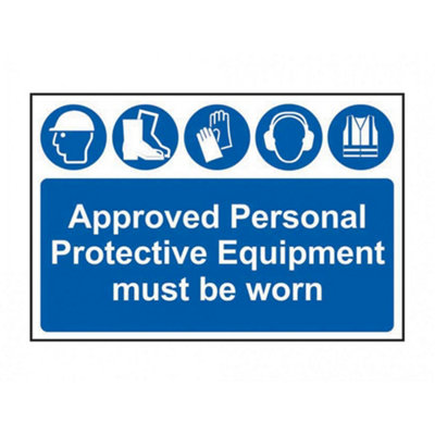 Scan Approved Ppe Must Be Worn - Pvc Sign 600 X 400mm Multi Colour (600 ...